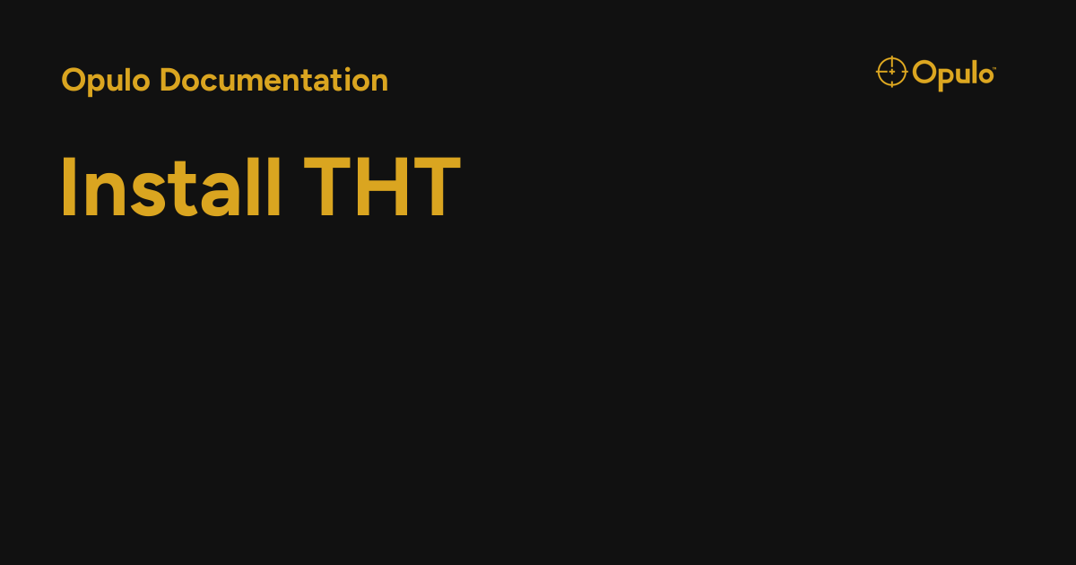 Install THT - Opulo Documentation