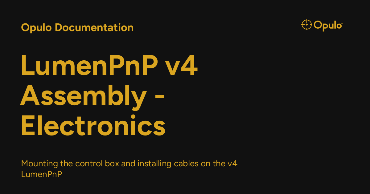 Lumenpnp V4 Assembly Electronics Opulo Documentation